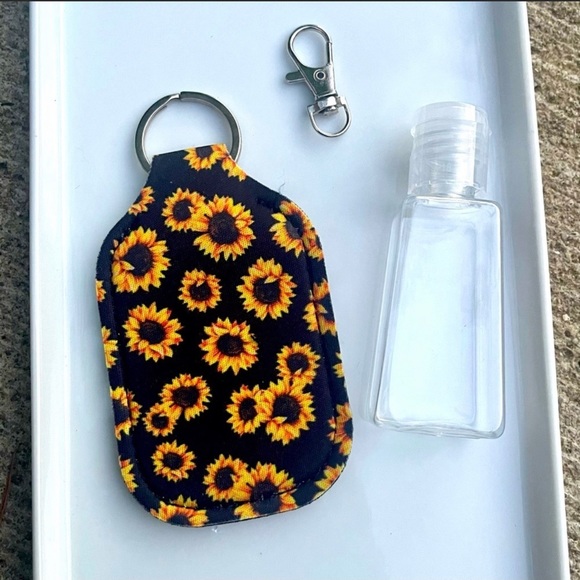 Accessories | Sunflower Print Key Chain Hand Sanitizer Holder And ...